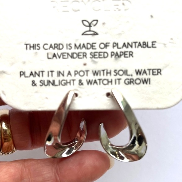 Free People | Jewelry | Free People Semi Hoop Faceted Earrings W ...